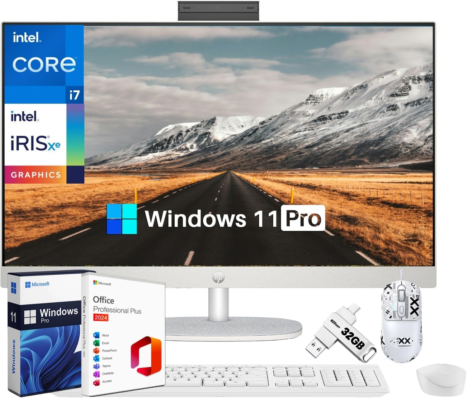 Amazon.com: HP 27 All-in-One Desktop Computer, with Office 2024 ...