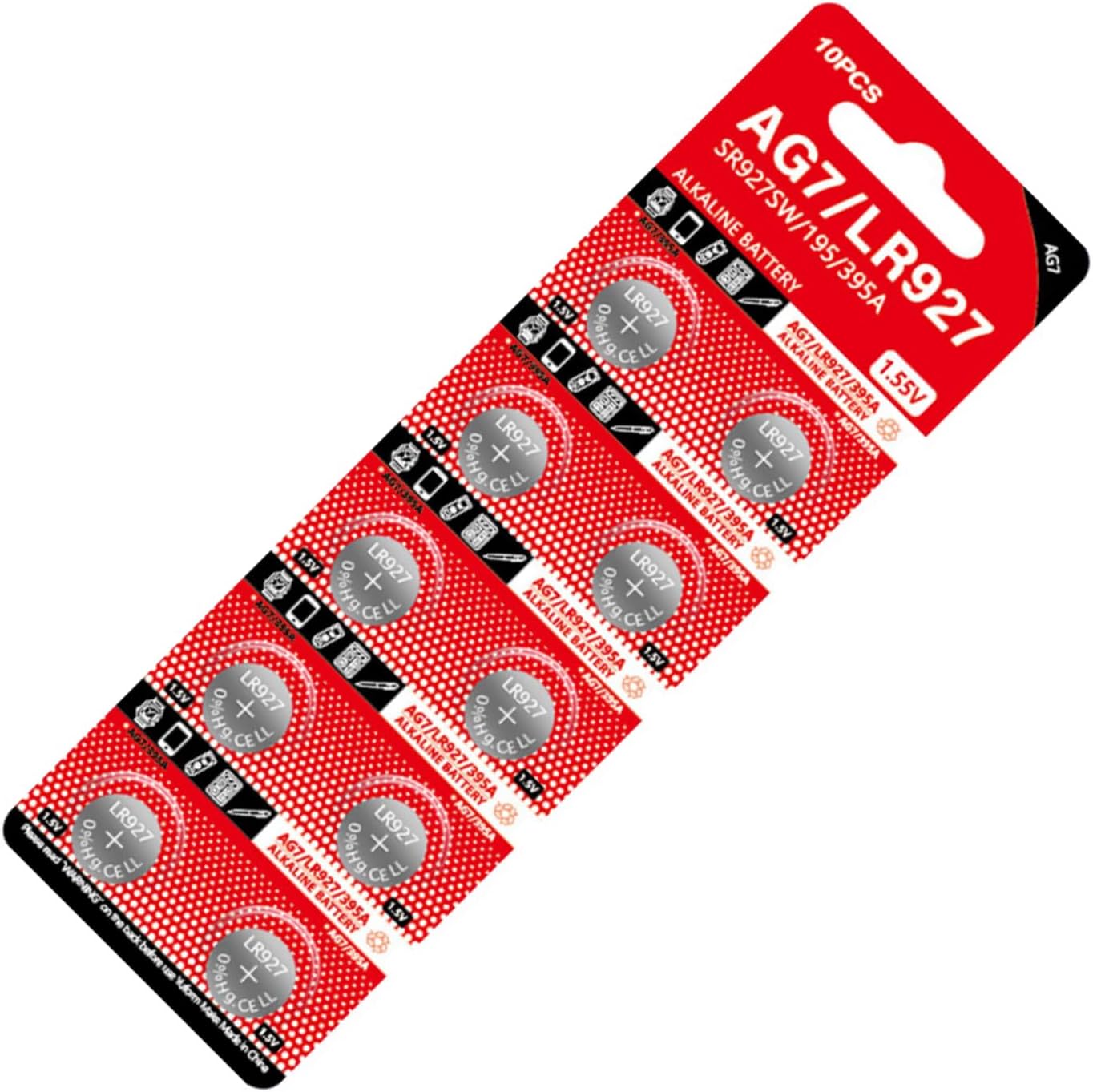 Amazon | 10PCS LR927 SR927SW 1.55V AG7 399 395 LR57 SR927W SR57 V399 ...