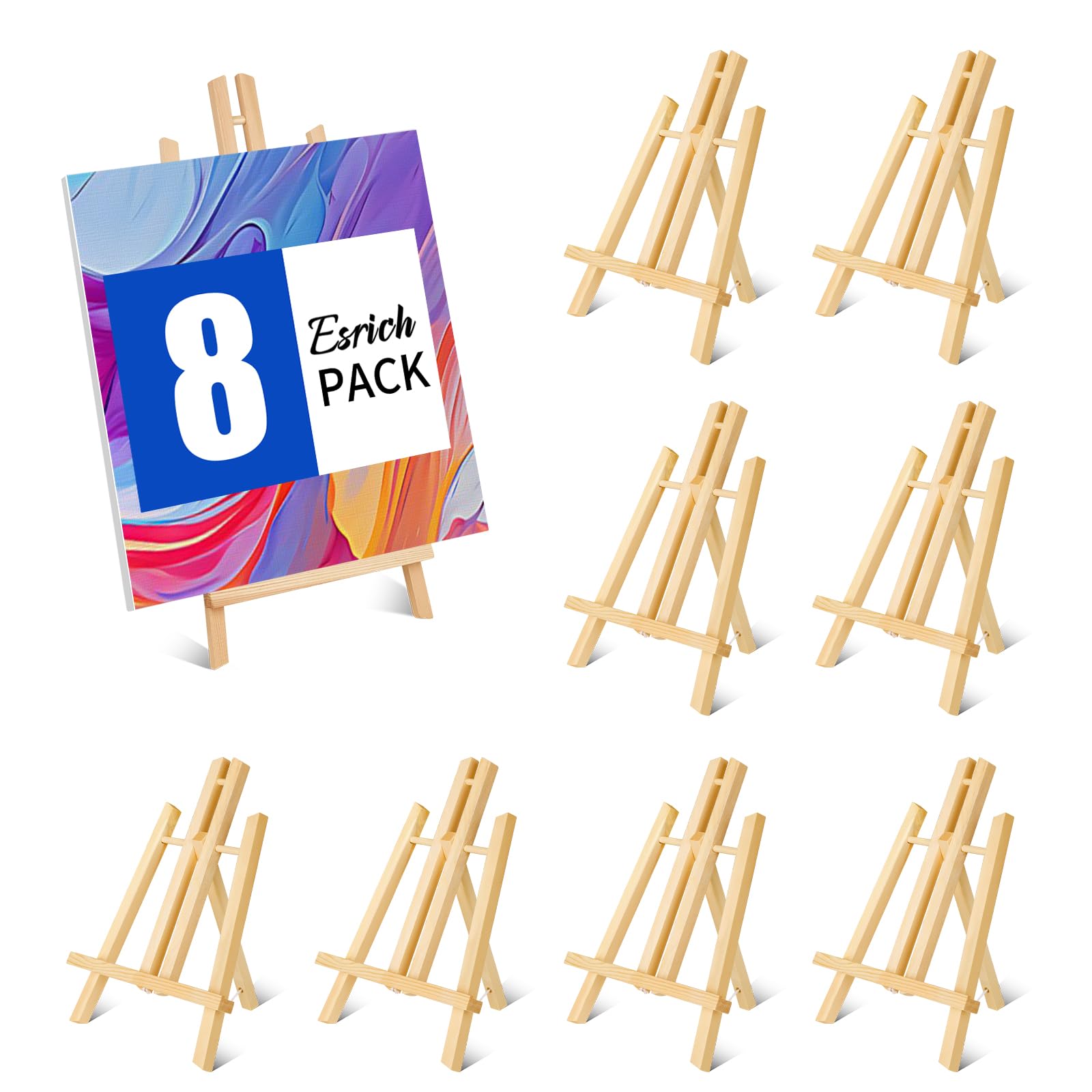 Amazon.com: ESRICH 8 Pack 11.8" Wood Easels,Small Tabletop Display ...