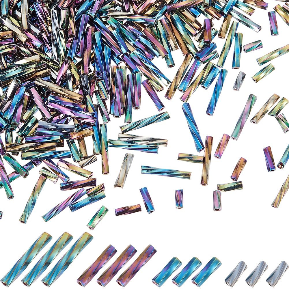 CREATCABIN 2000Pcs Colorful Twisted Bugle Beads 5/6/9/12mm Glass ...