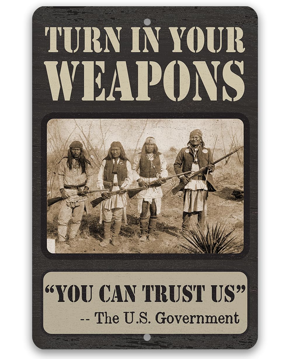 Amazon.com: Turn In Your Weapons - Pro-Gun Humor: Durable Metal Sign ...