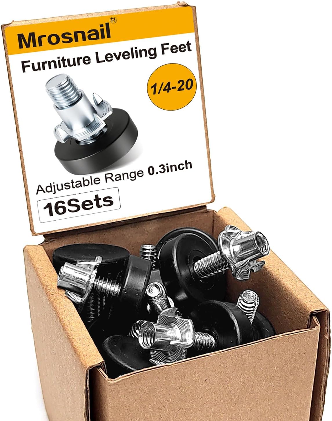 Amazon.com: Mrosnail 16Pcs Adjustable Furniture Leveling Feet with T ...