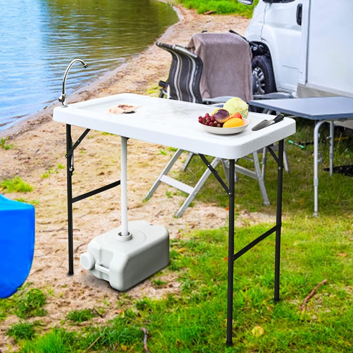 Portable Outdoor Fish Cleaning Table with Sink, Kosovo | Ubuy