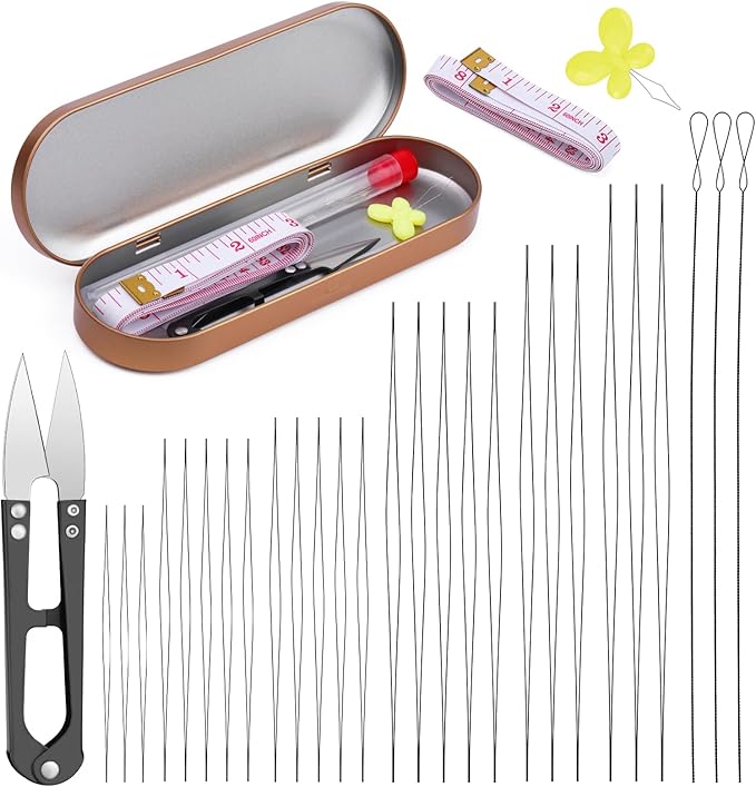 Amazon.com: GarfxG 32 PCS Beading Needles Set - Collapsible Big Eye ...