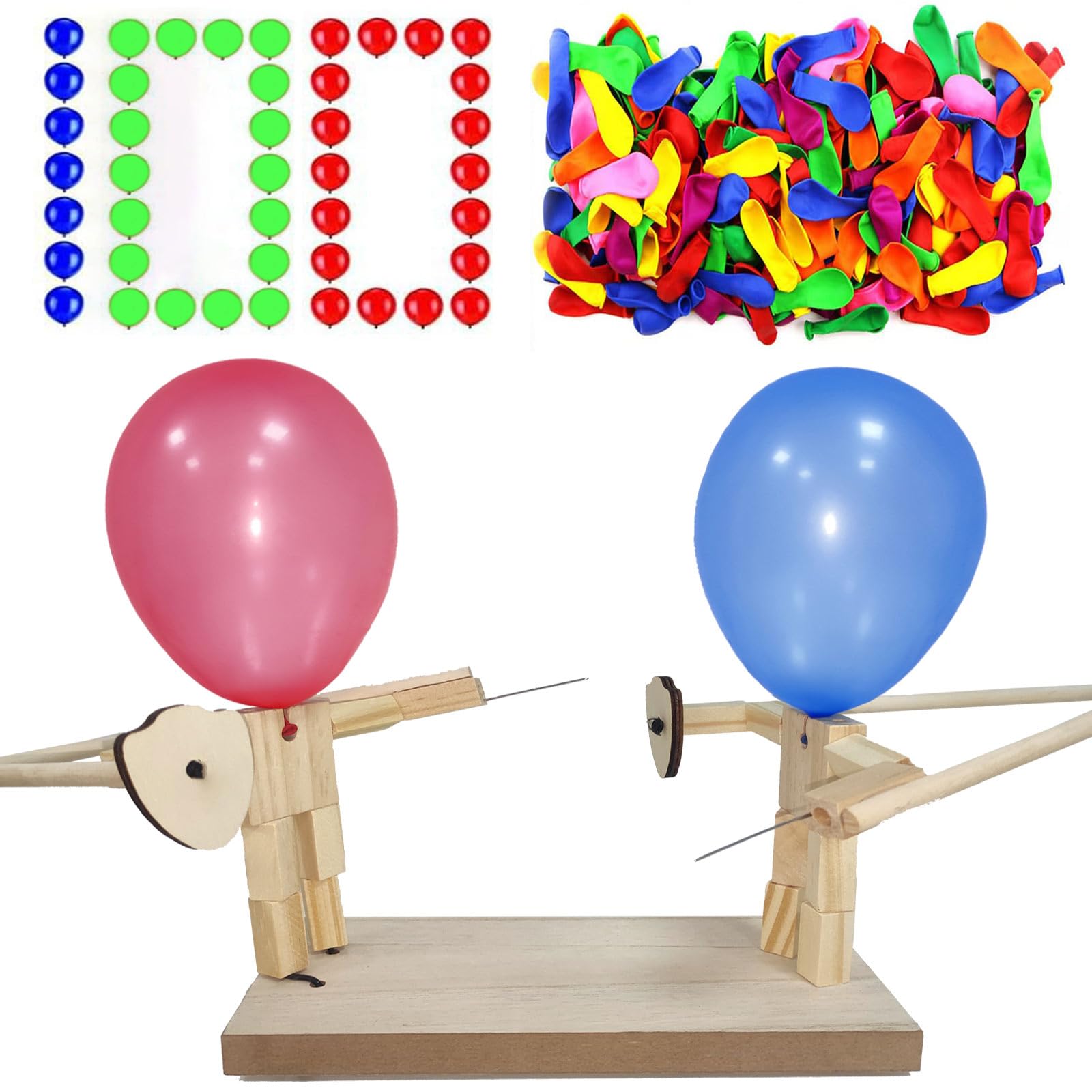 Amazon.com: DCKENGO Wooden Fencing Puppets Balloon Man Battle, Handmade ...