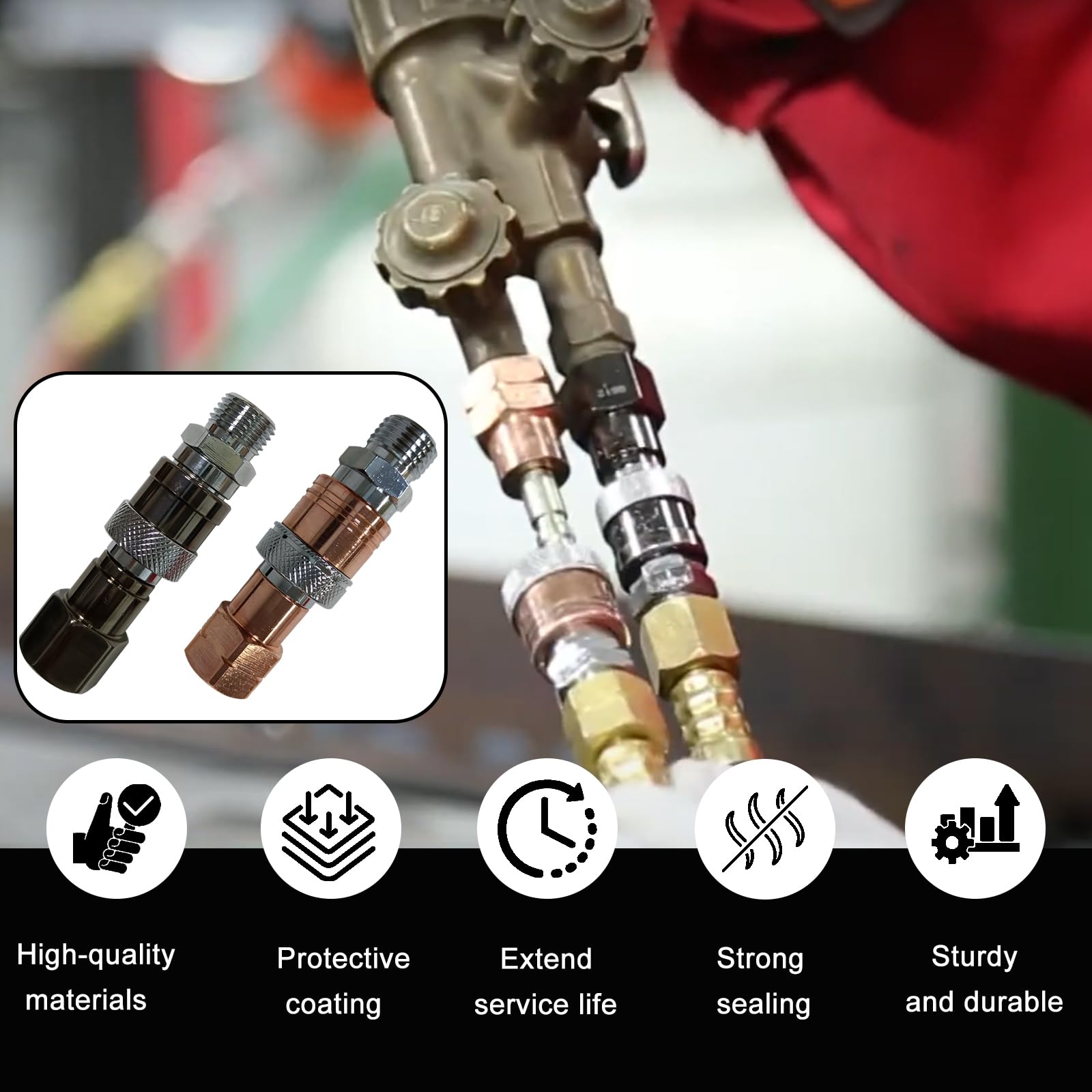 Torch Kit Hose Quick Connect Fittings Upgraded Oxy Acetylene Quick ...