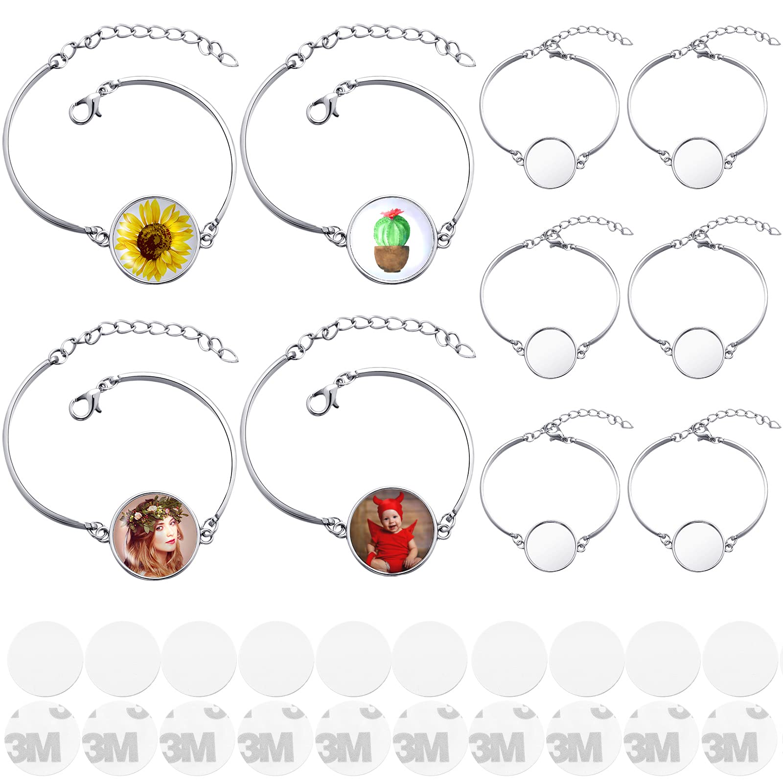 Amazon.com: 10 Pieces Sublimation Round Bracelet Trays Blank Base ...