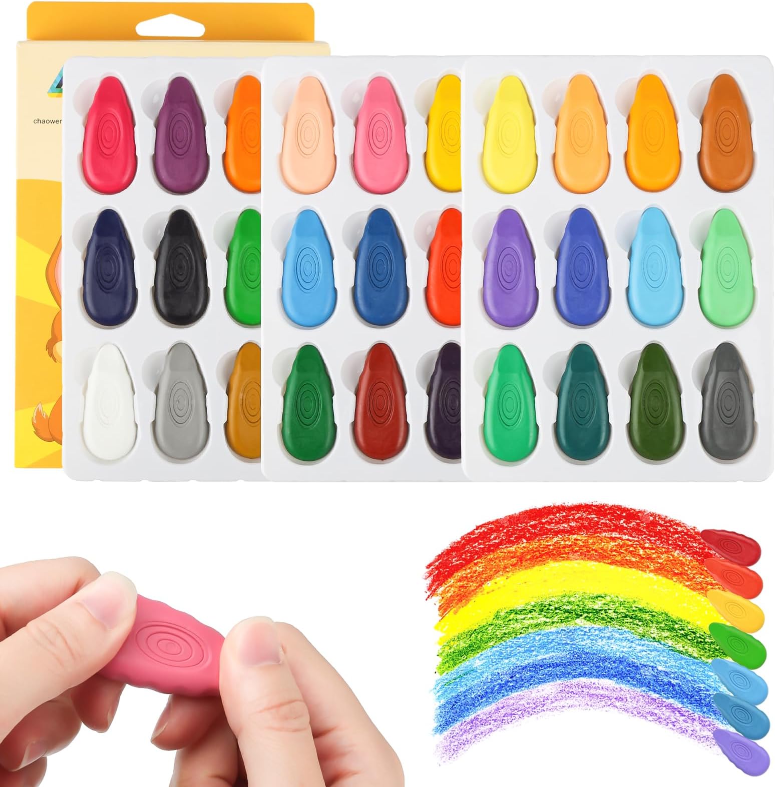 YPLUS Crayons de Cacahuètes pour Les Tout-Petits, 12 Crayon de Couleurs ...