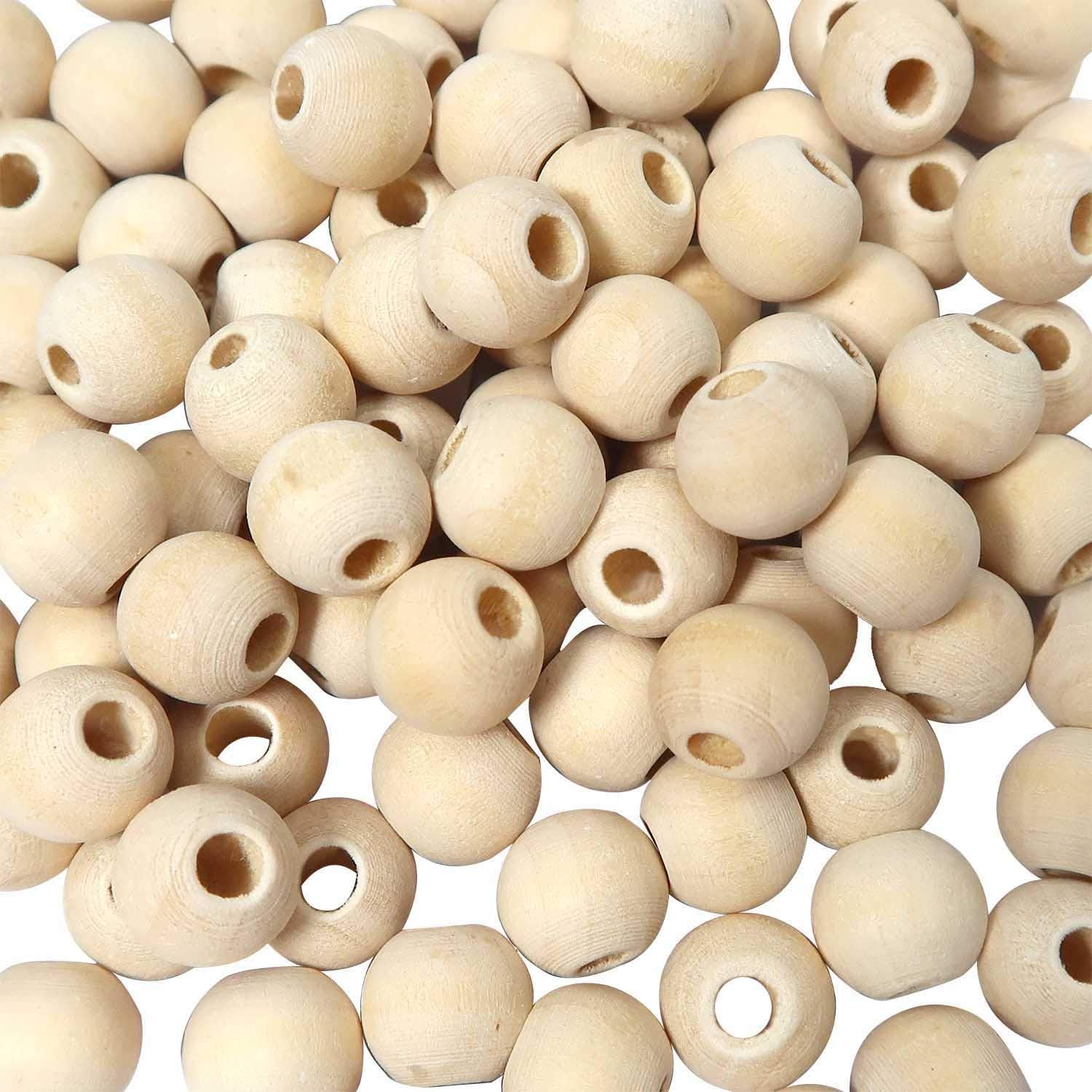 20mm Wooden Beads, 100Pc Natural Beads Round Wood Beads Spacer Beads ...