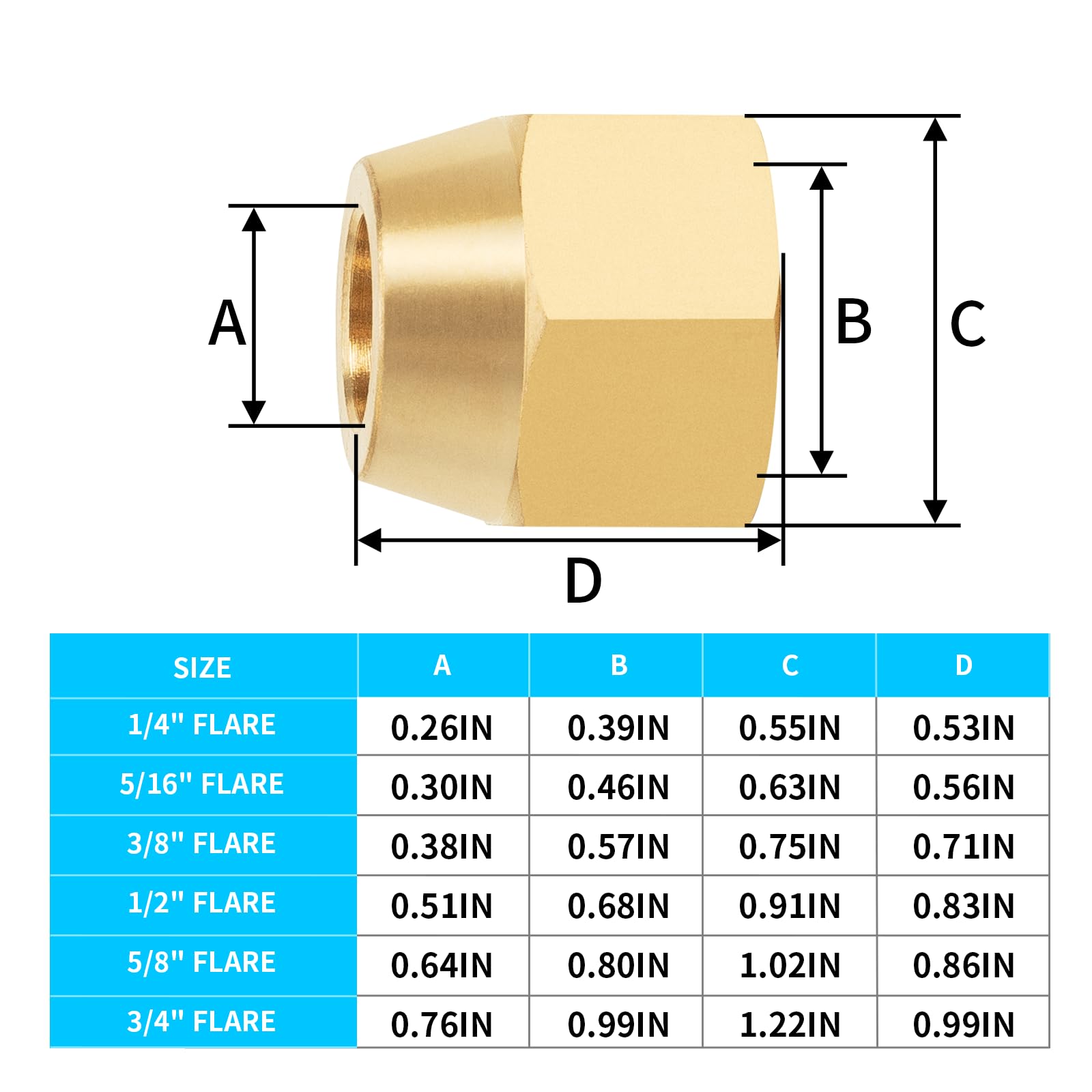 Snapklik.com : ChillWaves Brass Flare Tube Fittings, SAE 45 Degree 3/8 ...
