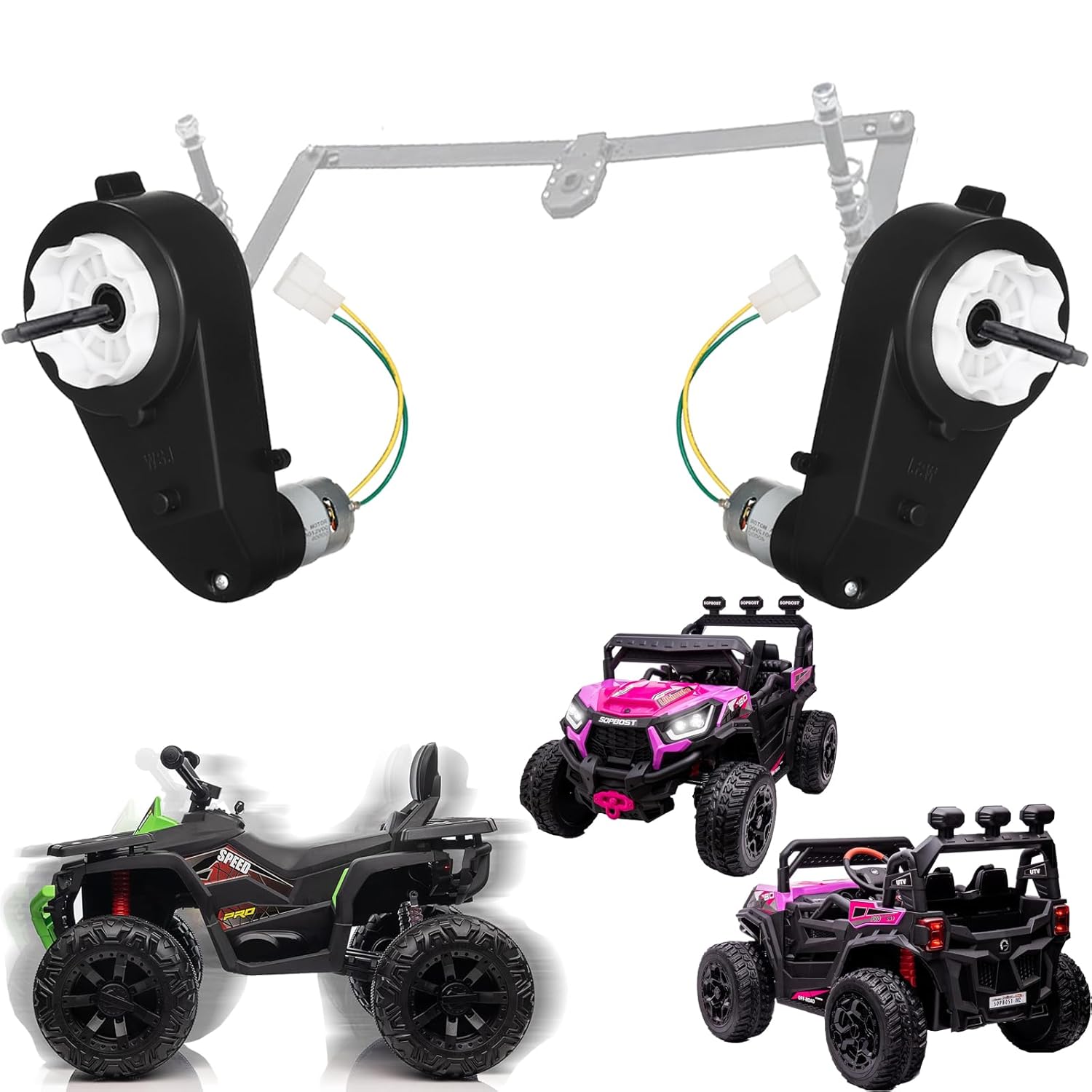 Amazon.com: Cilehall Power Motor Wheels Gearbox Upgrade - 24V 30000RPM ...