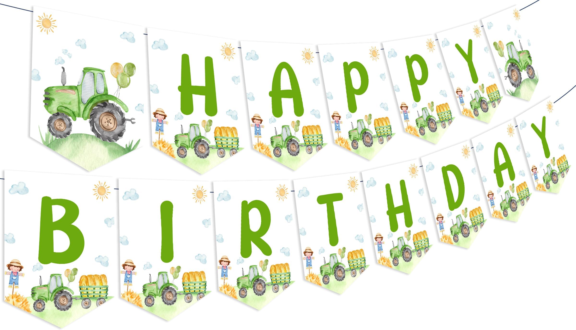 Amazon.com: Sursurprise Tractor Birthday Decorations, Tractor Happy ...