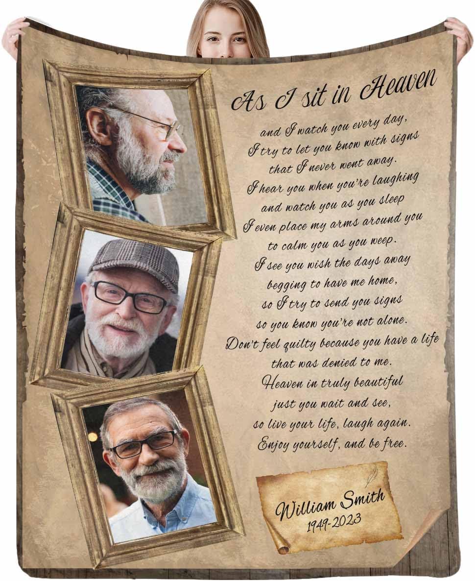 Amazon.com: Artsadd Personalized Memorial Blanket in Loving Memory of ...