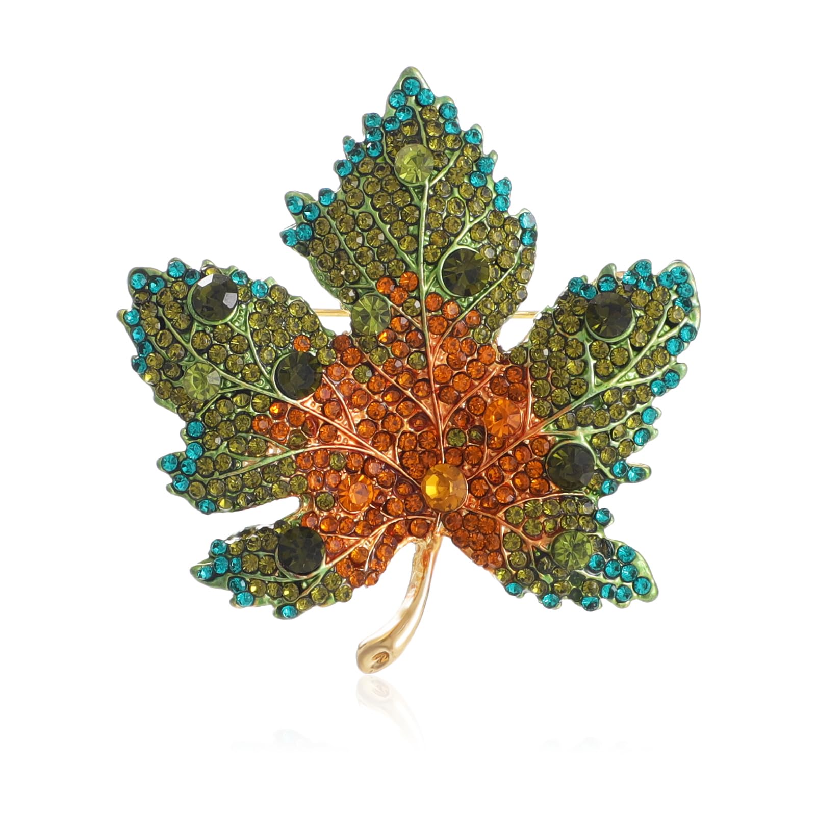 Amazon.com: Premium Maple Leaf Brooch for Women Rhinestone Crystal Leaf ...