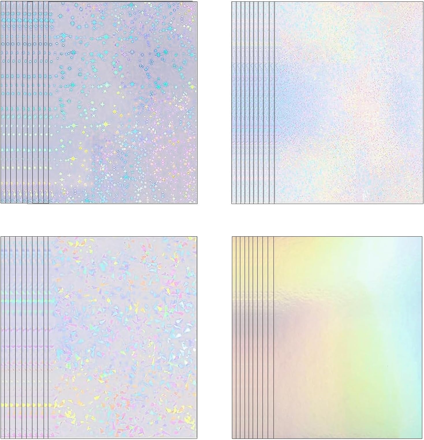 CuiCanfla 12 Pcs Holographic Sticker Paper, A4 Holographic Silver Card ...