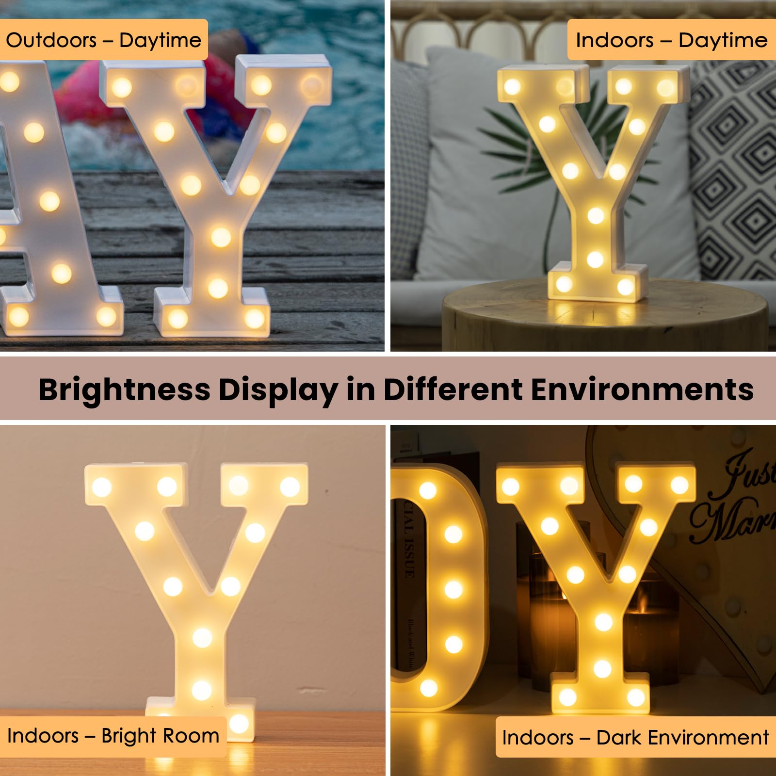Snapklik.com : LED Marquee Letters Lights Sign Y, HXWEIYE Led Letter ...