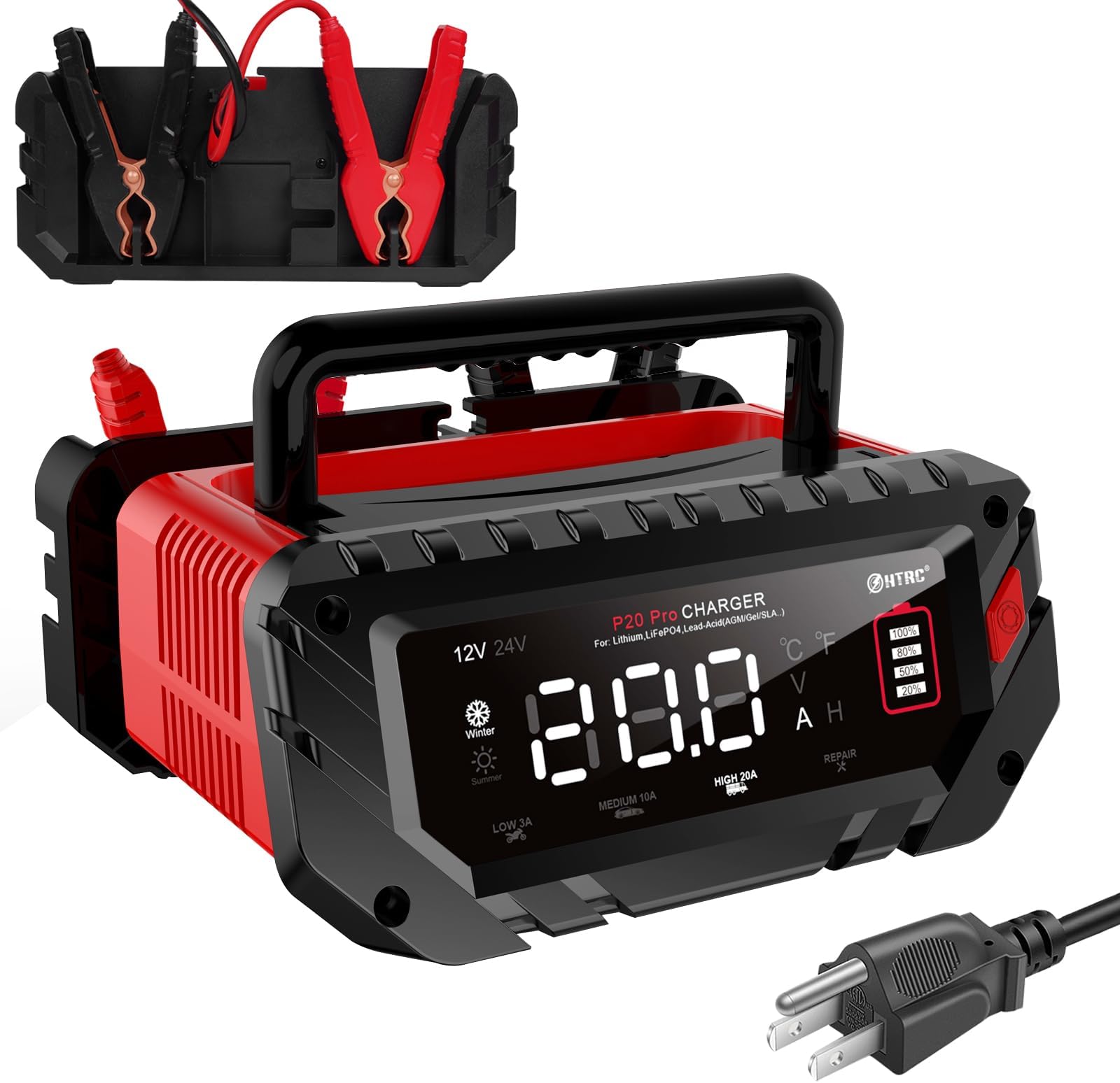 Amazon.com: Lithium Lifepo4 Battery Charger,12V 24V Fully Automatic Car ...