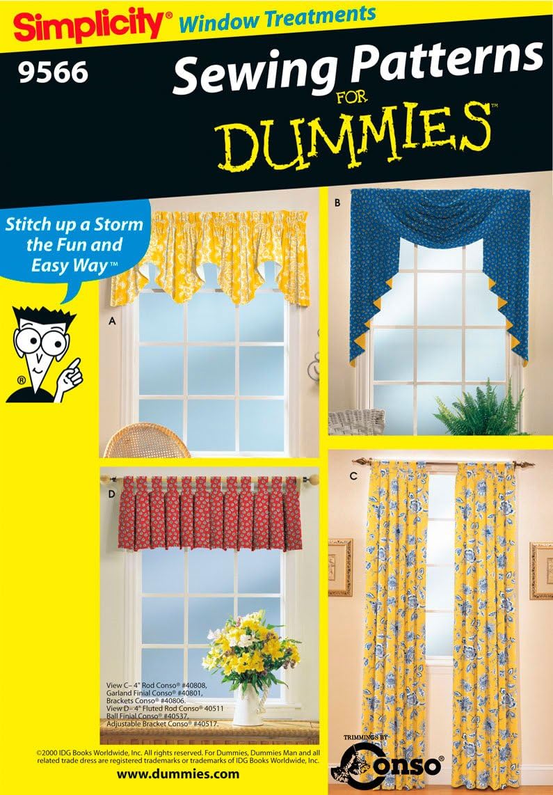 Amazon.com: Simplicity 4973 Window Toppers Valance Home Decorating ...