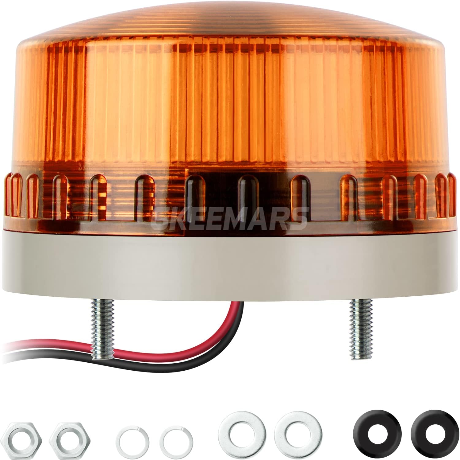 Amazon.com: Baomain Industrial Signal Round Yellow Warning Light Strobe ...