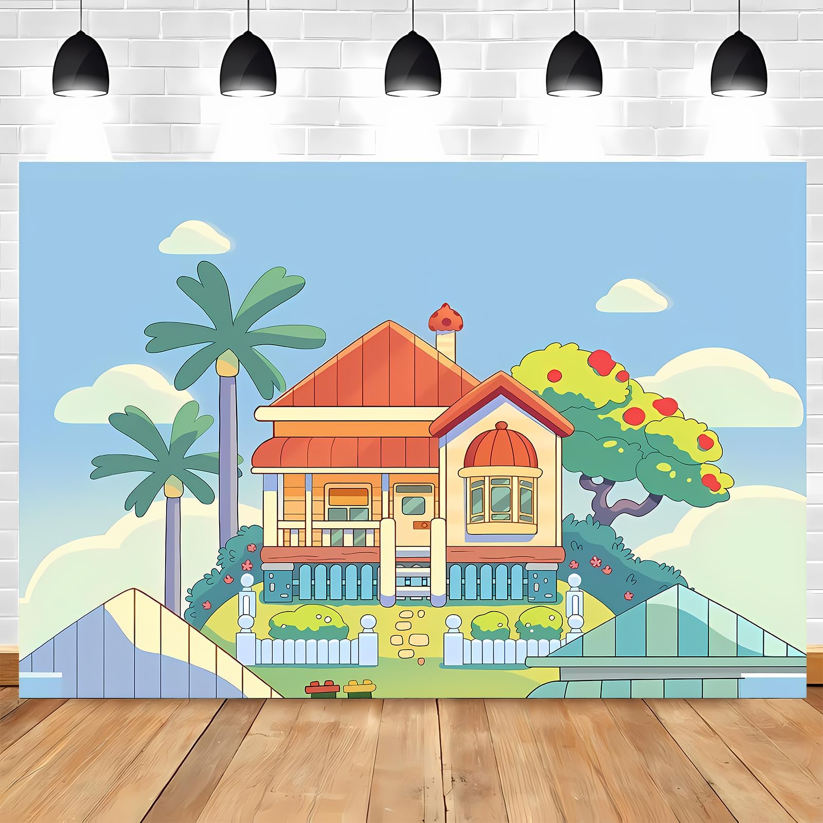 Amazon.com : UMURILXY 7x5FT Cartoon Dog Garden Tree Backdrop, Blue Sky ...