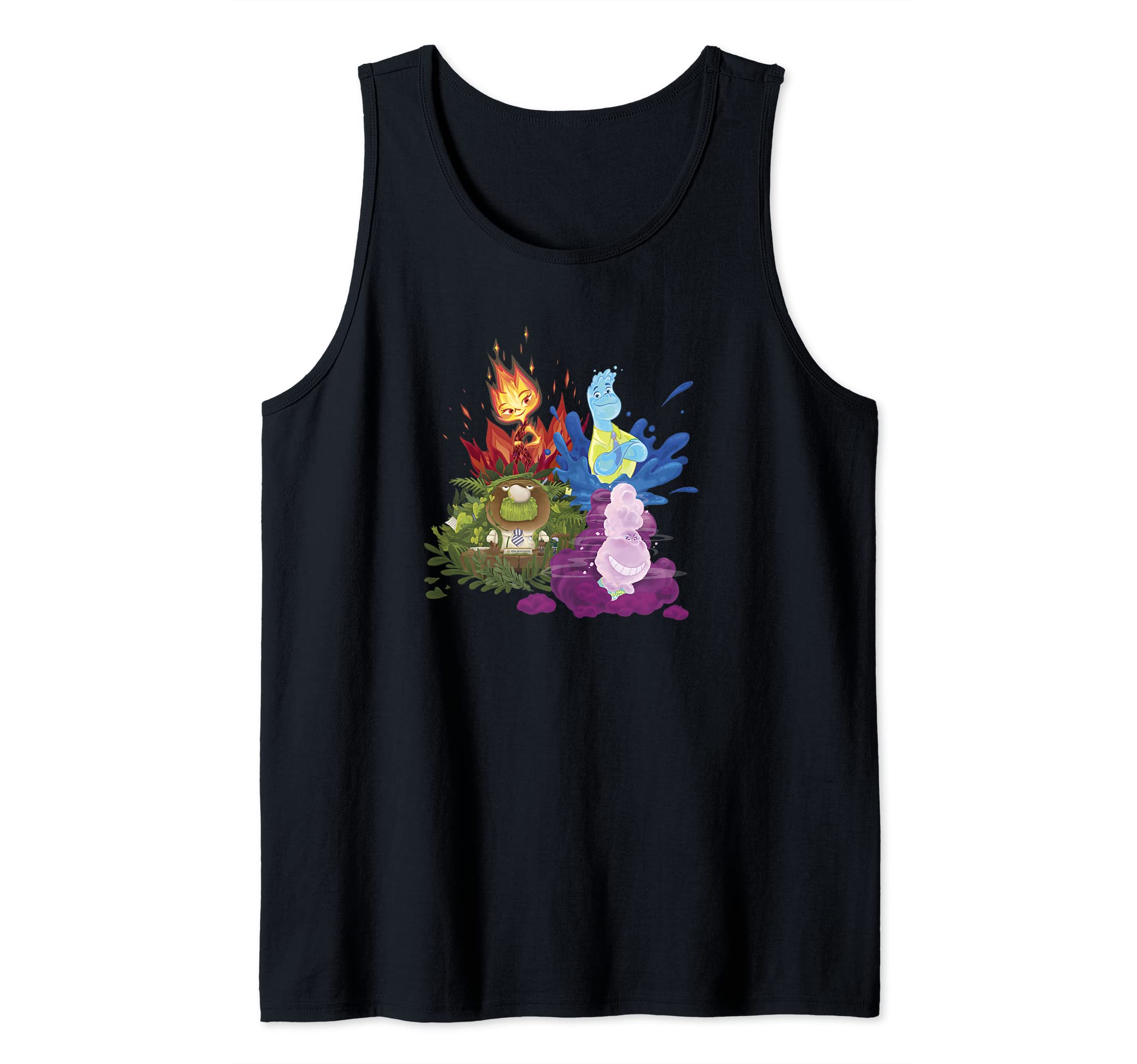 Amazon.com: Disney Pixar Elemental Four Elements Group Shot Poster Tank ...