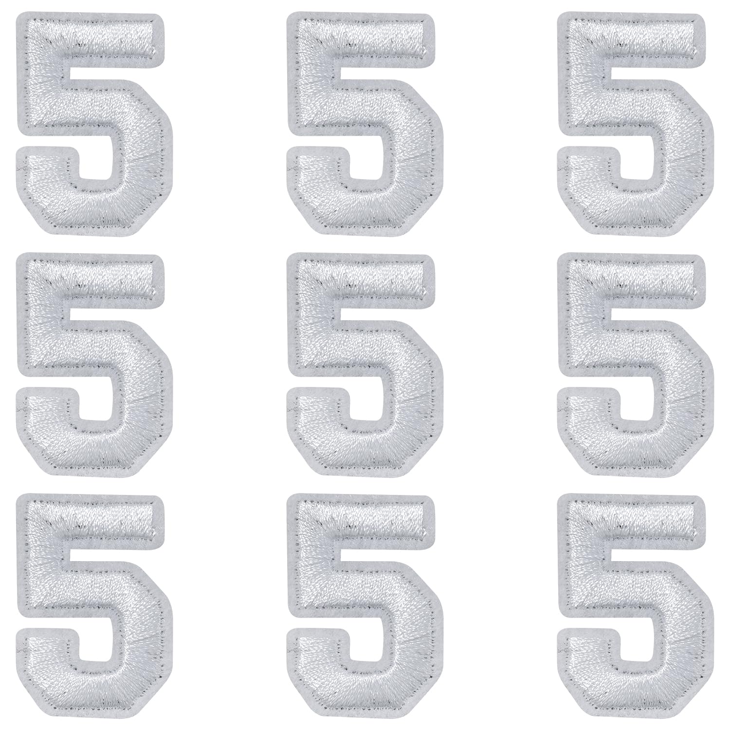Amazon.com: IANZE 9PCS Iron on Numbers Patches, White Numbers 5 Patches ...