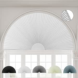Amazon.com: Jlong Arch Window Shade Blackout Half Circle Window Shade Cellular Shades Cordless ...