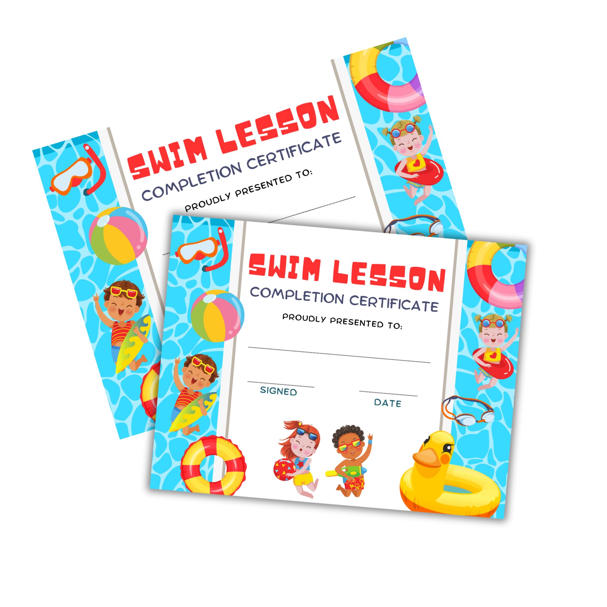Amazon.com : Swimming Swim Lessons Certificate of Completion | 30 pk 8 ...