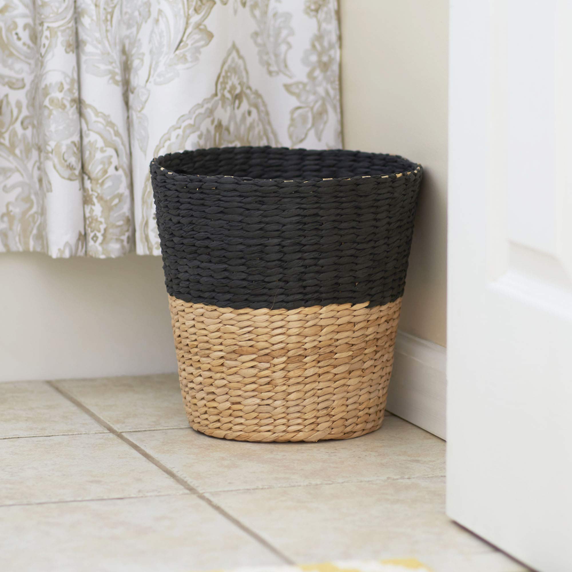 Household Essentials Charcoal ML-6624 Wicker Waste Bin | Small Trash ...