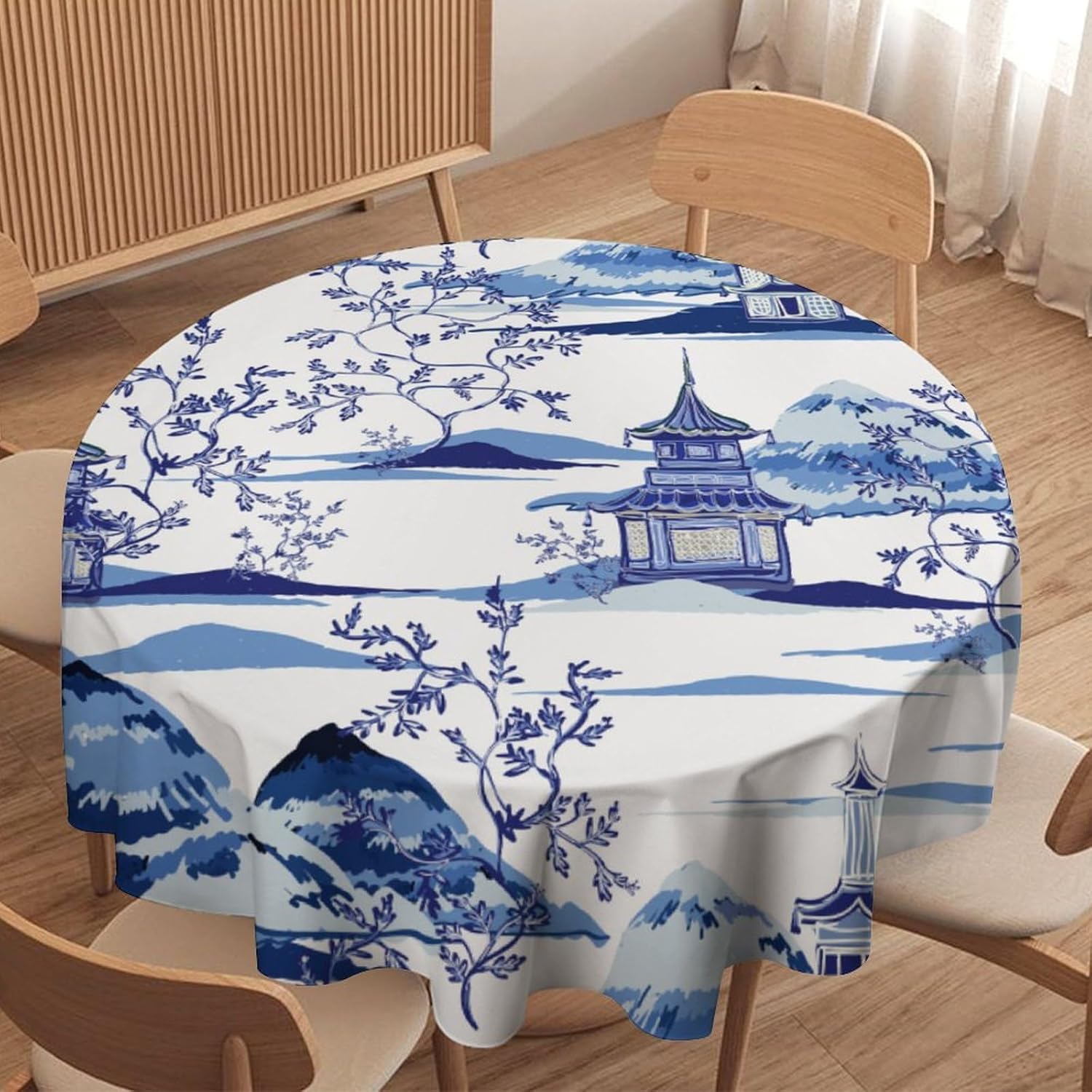 Amazon.com: JanJCurt Vintage Ink Tablecloth, Asian Oriental Chinoiserie ...