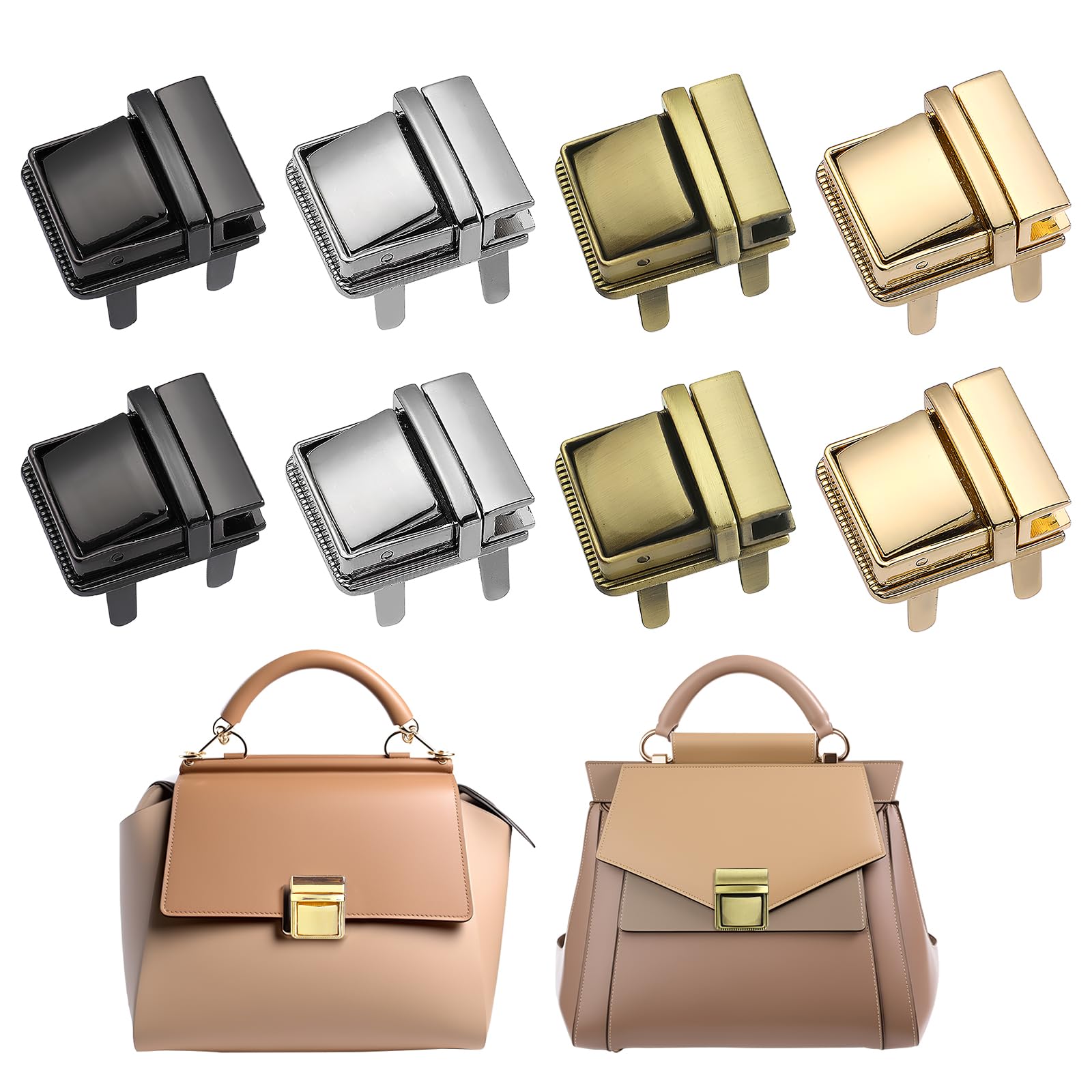 Amazon.com: TXIN 8 Pieces Tuck Lock Clasp Catch Purse Thumb Lock Purse ...