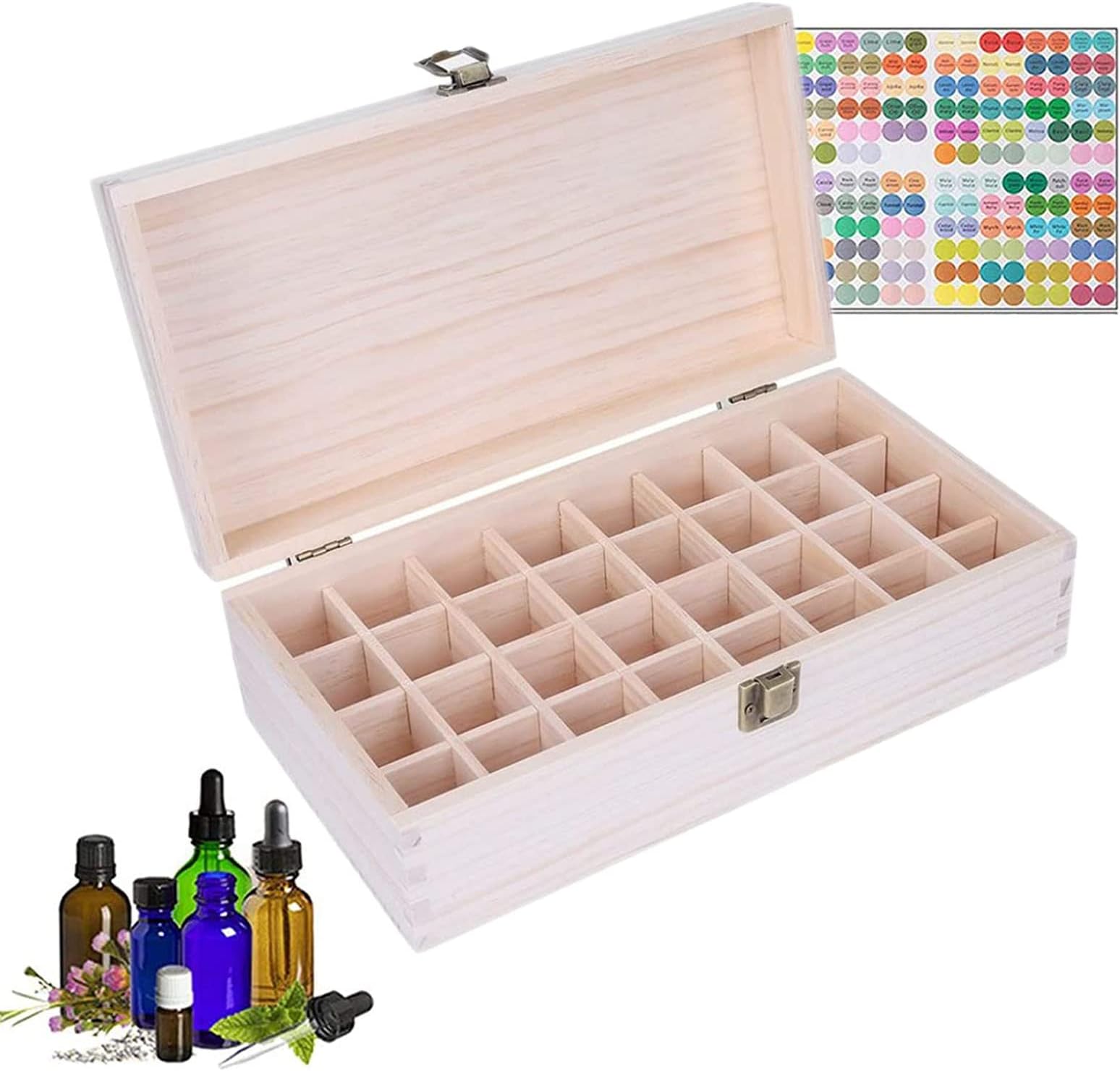 Amazon.com: Pure Vie Bamboo Essential Oil Storage Box Travel Organizer ...