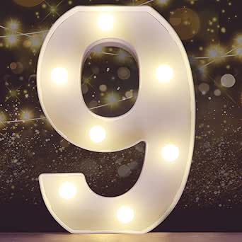 Pooqla Decorative Led Light Up Number Letters, White Plastic Marquee ...