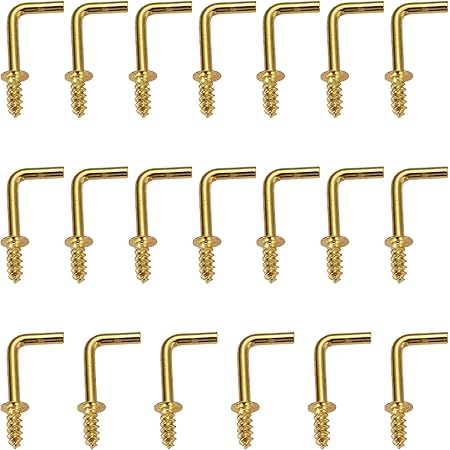 Amazon.com: Jdesun Metal Screw in Hooks, 100pcs 3/4 Inch Right Angle ...