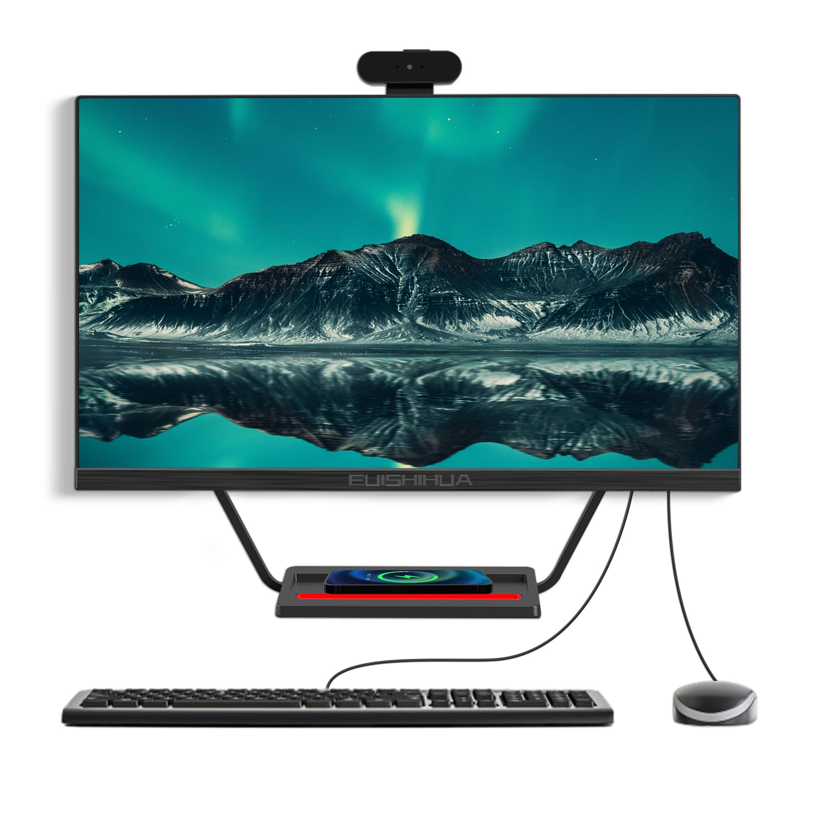 24 Inch All-in-One Computers with Charging Panel, i7 Quad-Core Desktop Computer with Cam, 16G ...