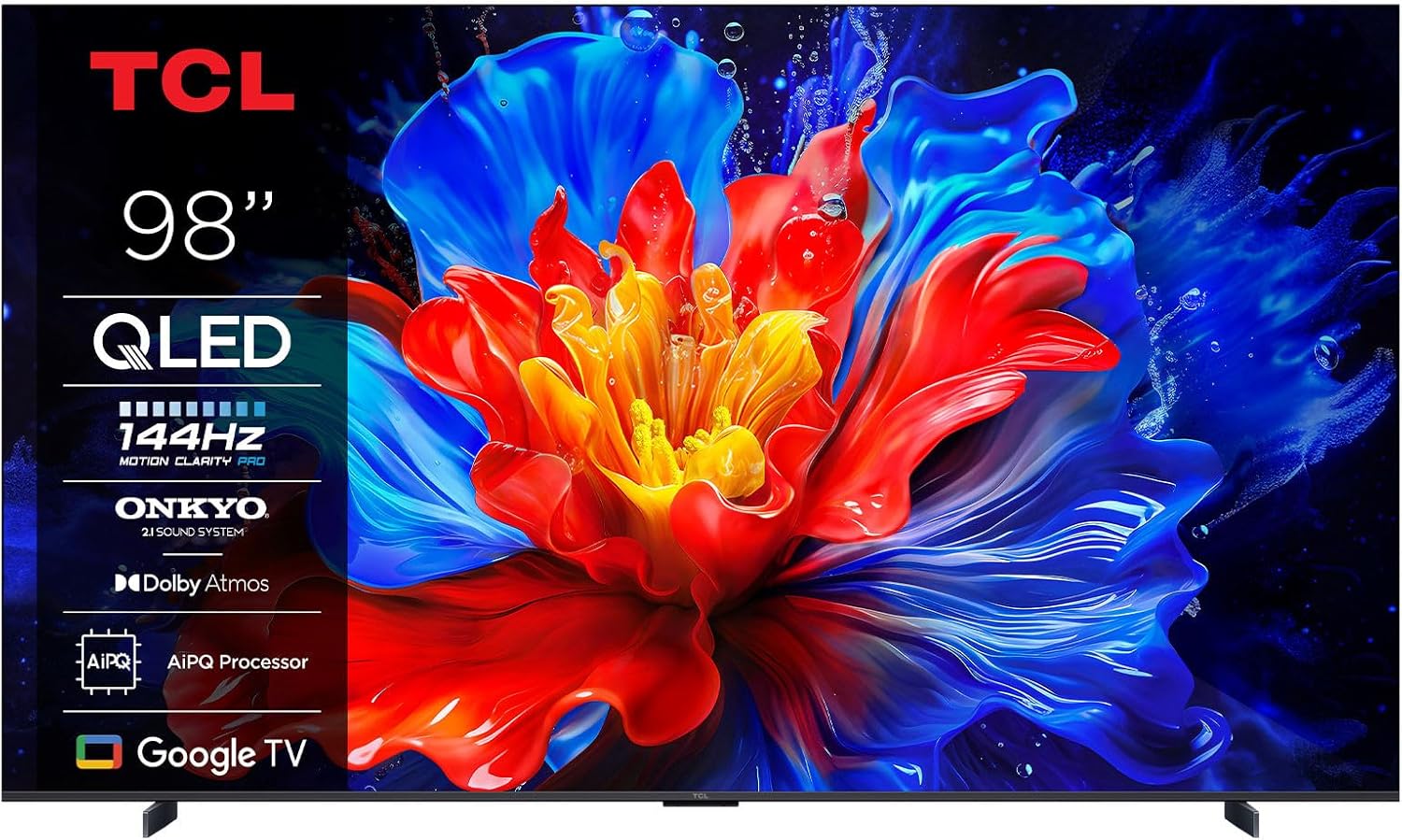 TCL 98-Inch QLED 4K Smart TV (98P8K, 2025 Model) | Google TV, 144Hz ...