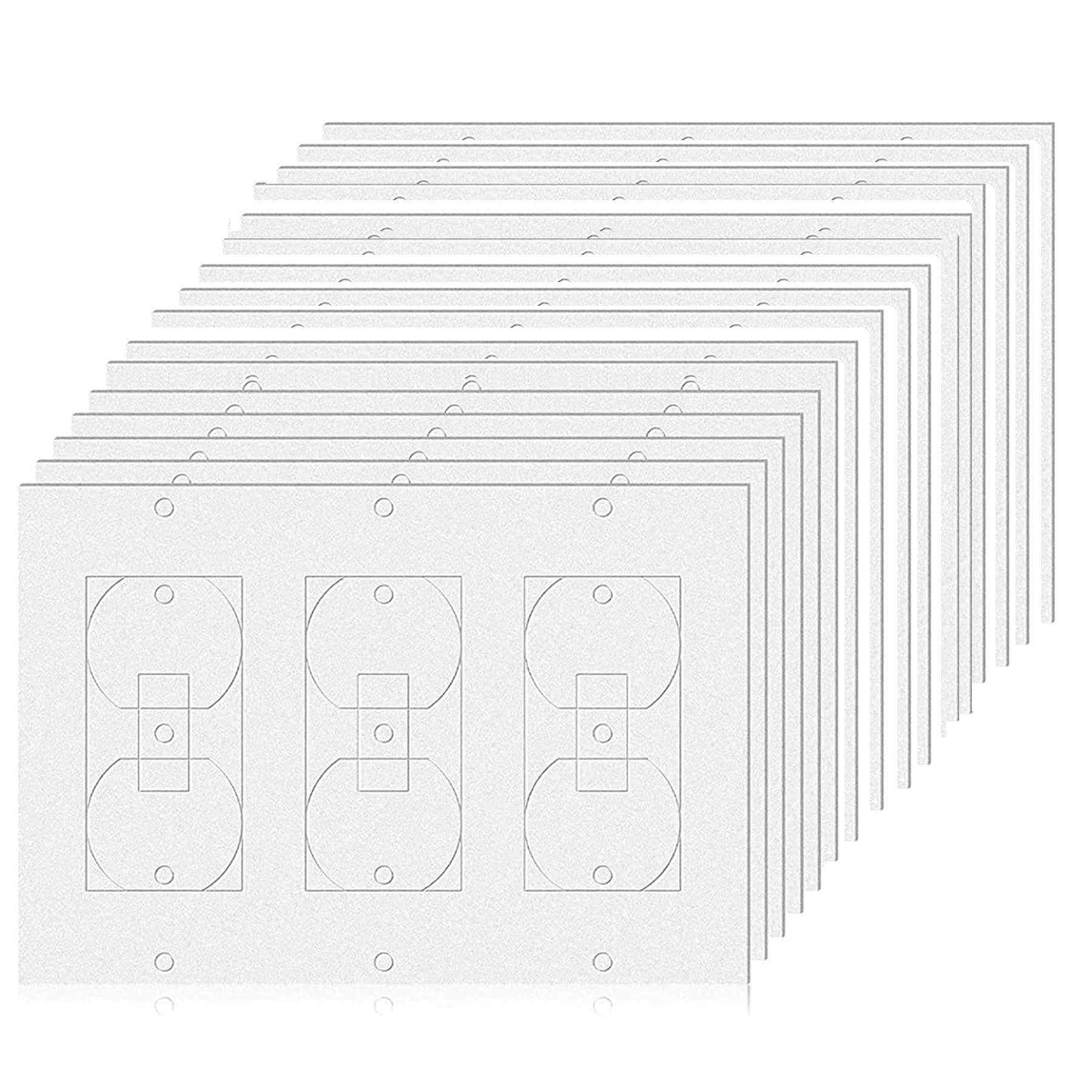 30Pcs Triple Wall Insulation Gasket Wall Plate Outlet Sealers, White ...