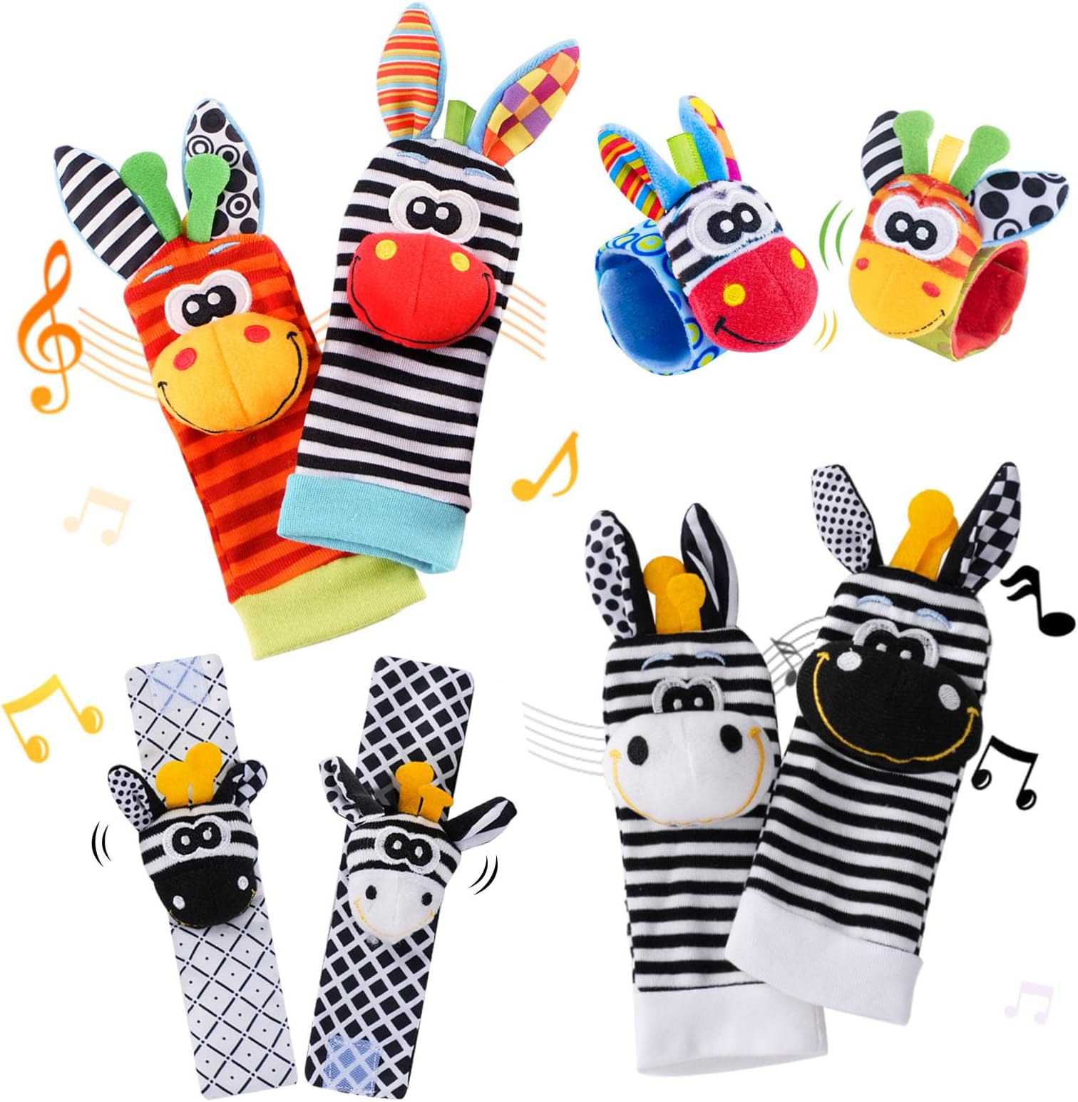 Amazon.com: Infinno Baby Wrist Rattle Socks and Foot Finder Set ...