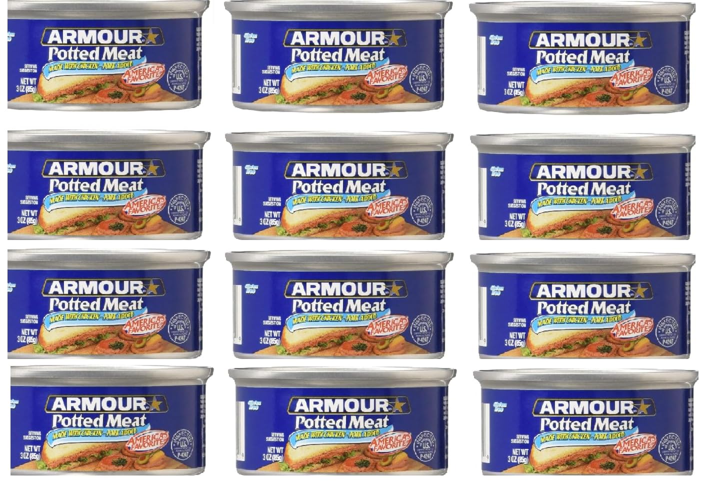 Amazon.com : Pack Of 12 Potted Meat made with Chicken and Pork 3 oz ...