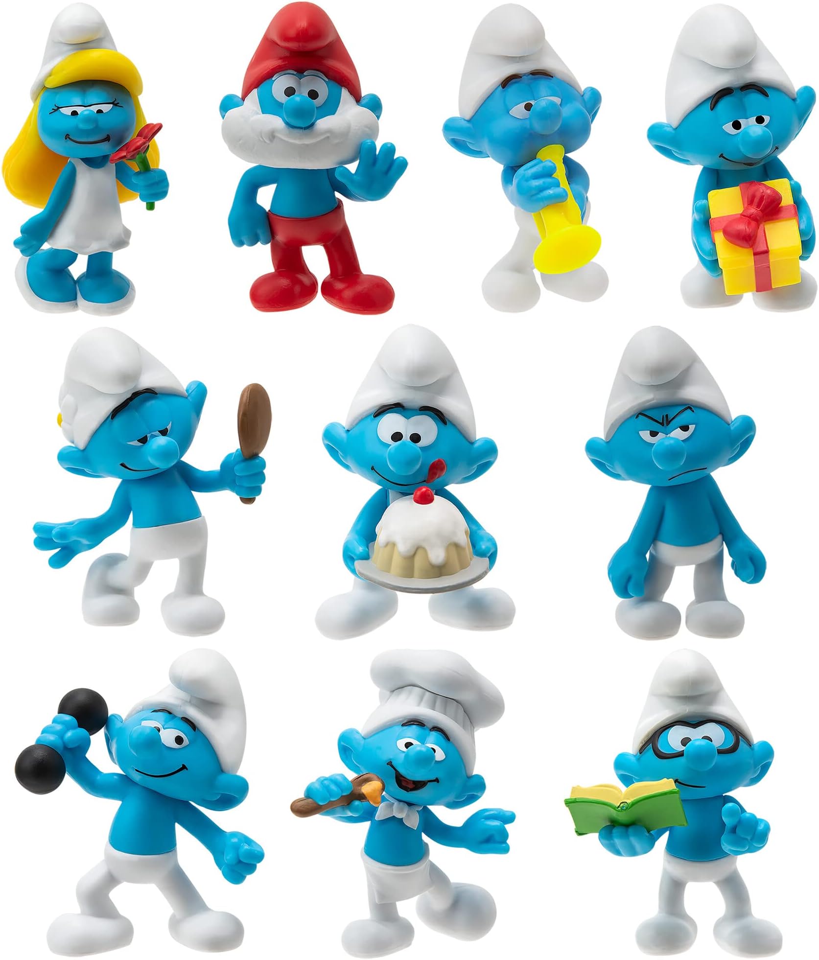 The Smurfs 40TH Anniversary Classic Figure 10 Pack - Features 2-Inch ...