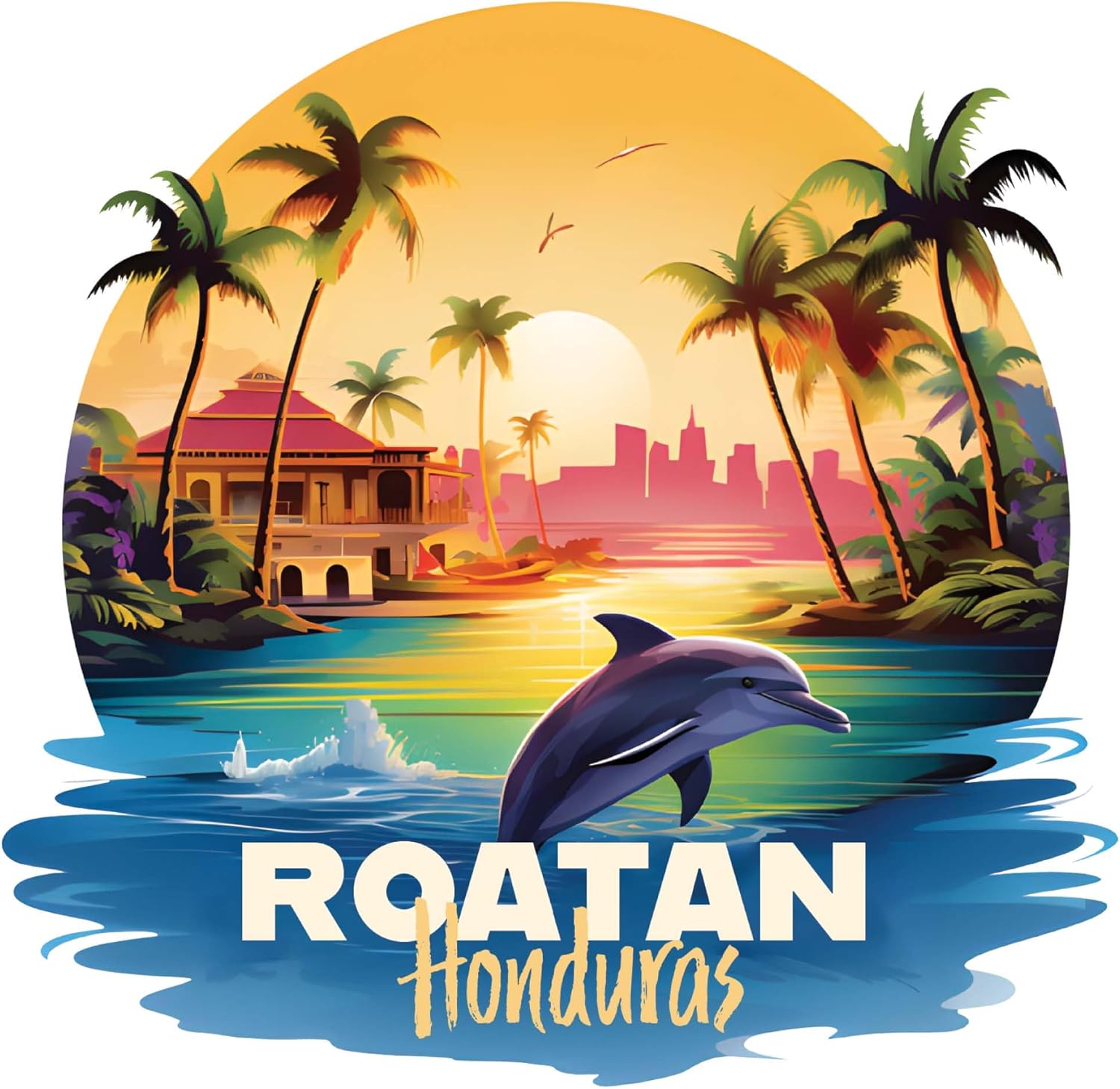 Amazon.com - Roatan Honduras Design B Souvenir Vinyl Decal Sticker 2-Inch