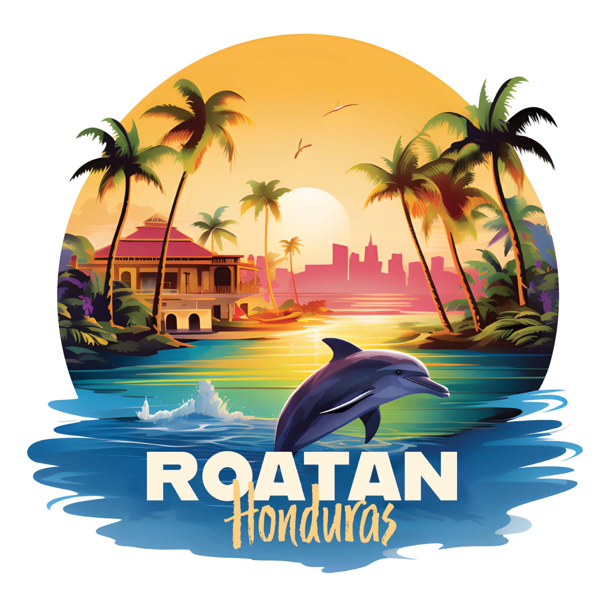 Amazon.com: Roatan Honduras Design B Souvenir Fridge Magnet 2-Inch ...