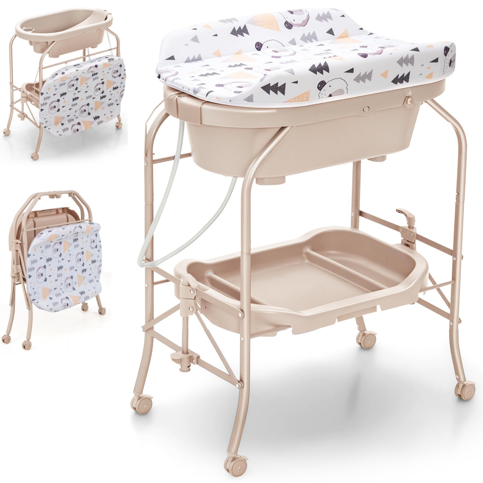 Maxmass 4-in-1 Baby Changing Table, Portable Infant Diaper Care Station ...