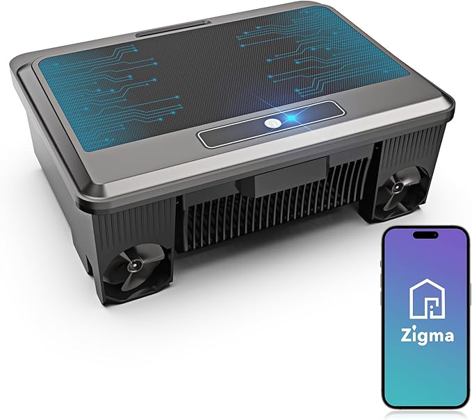 Amazon.com : Upgraded Zigma Solar Powered Robotic Pool Skimmer Surface ...