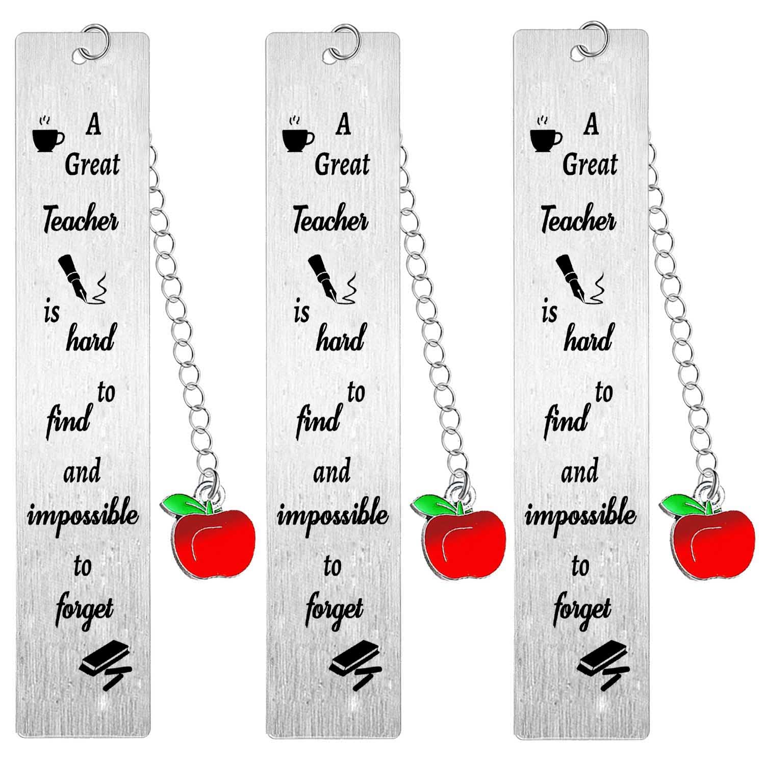 Amazon.com: 3PC Teacher Bookmarks Appreciation Gifts for Teacher Book ...