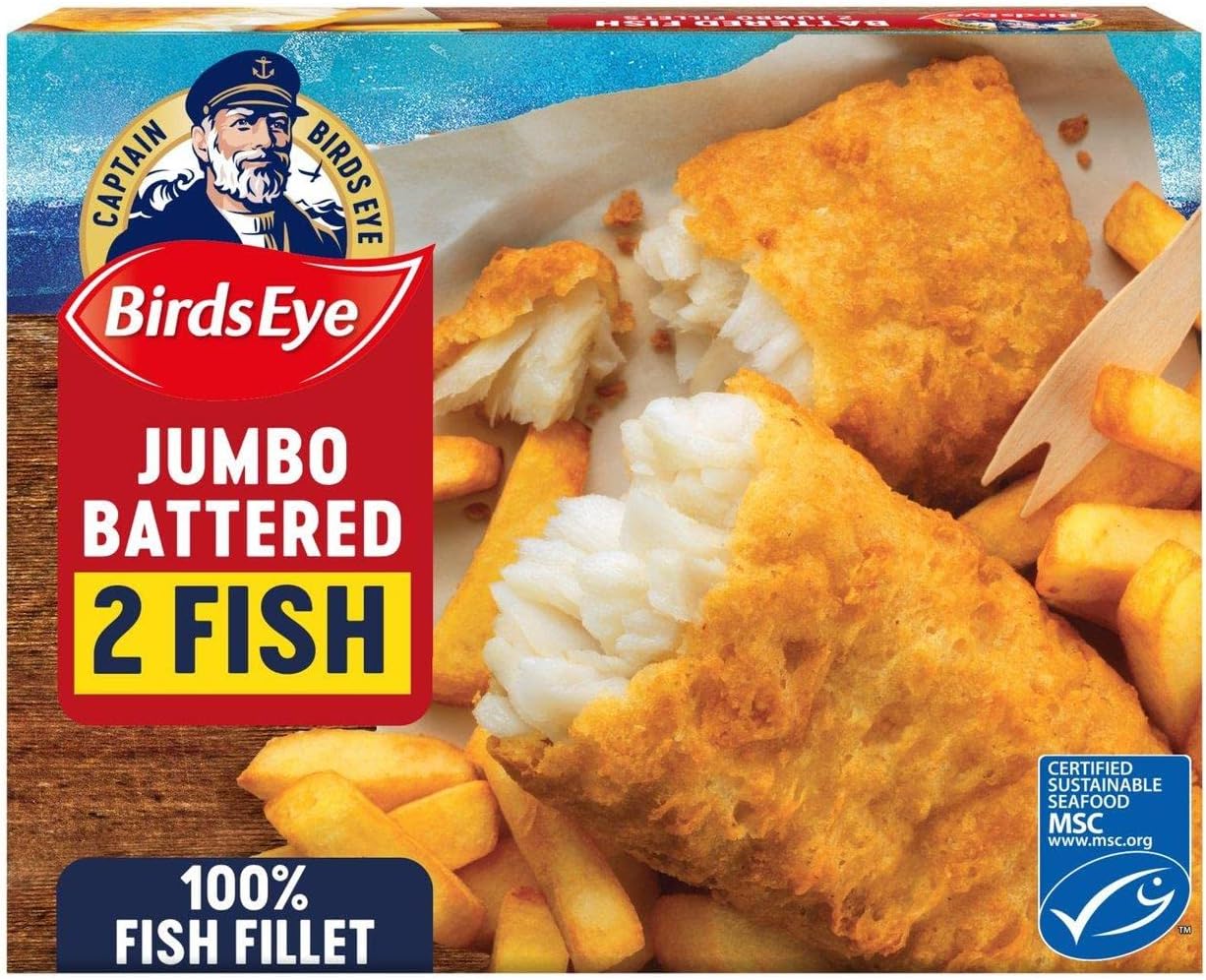 Birds Eye 2 Jumbo Fish Fillets in Crispy Batter, 400g (Frozen) : Amazon ...