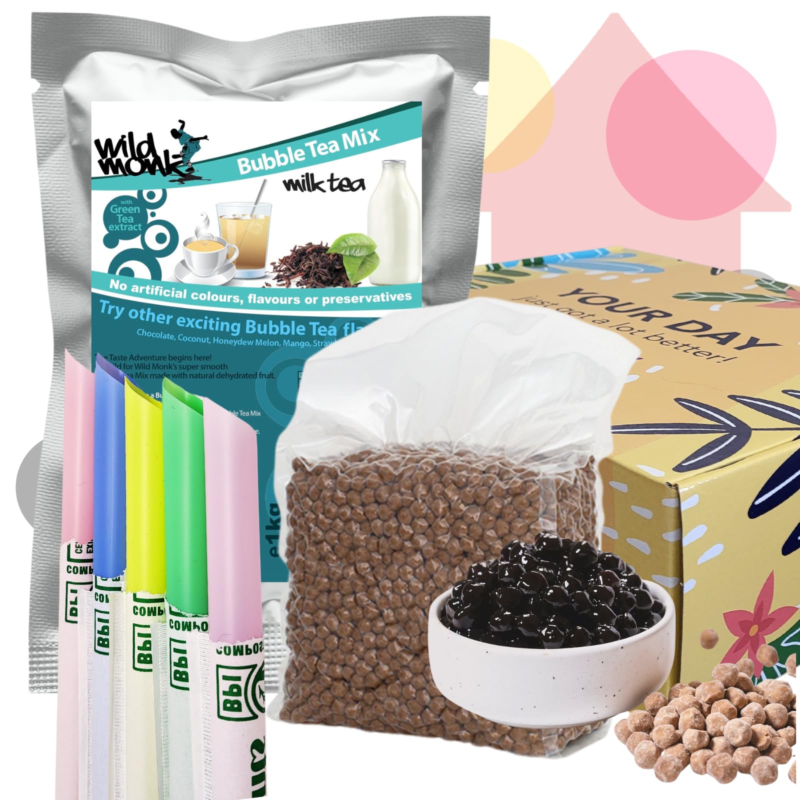 Buy Wild Monk Bubble Tea Kit - Bubble Tea Set for Boba Tea at Home ...
