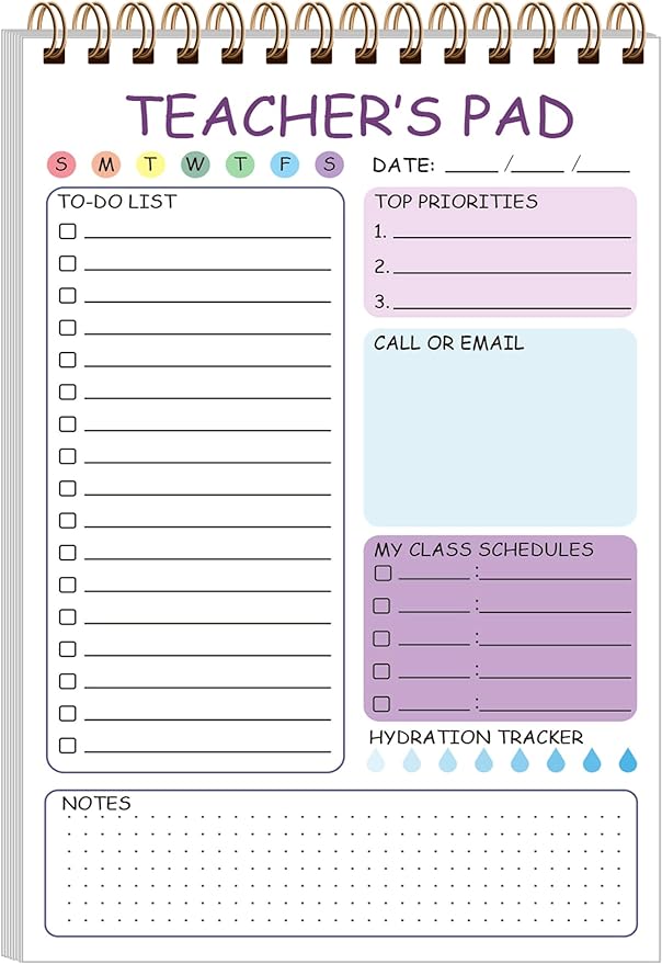 Amazon.com : Tuun Fuplan Teacher Notepad - Teacher To Do List Notepad ...
