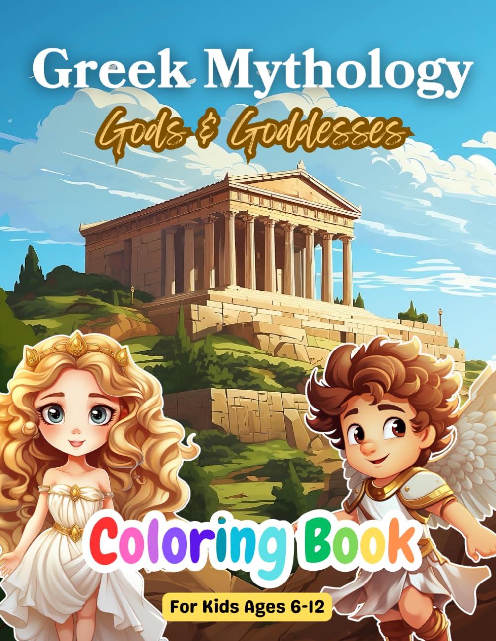 Greek Mythology Gods & Goddesses: Coloring Book For Kids Ages 6-12 (US ...