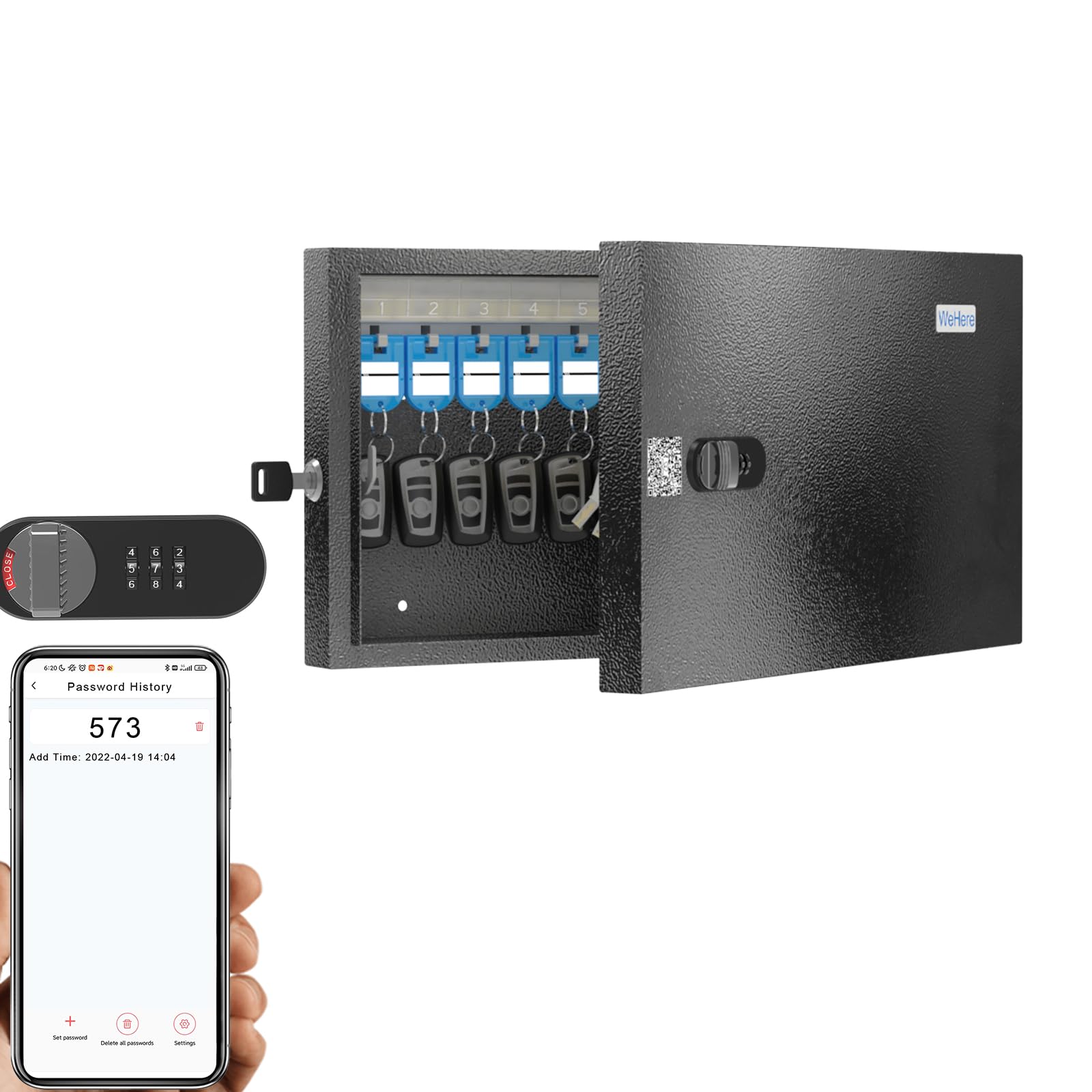 Amazon.com : WeHere 24 Key Lock Box, 24 Key Cabinet with Combination ...